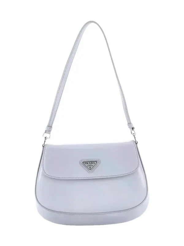 Prada Cleo Flap Hobo Bag Spazzolato Leather Small - Grey