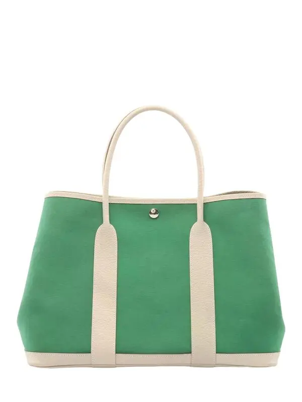 Hermès 2016 Toile And Vache Garden Party Pm Tote Bag - Green
