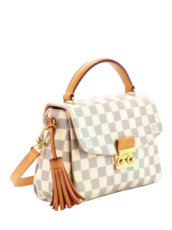 LOUIS VUITTON Croisette Handbag Damier Crossbody Bag - White
