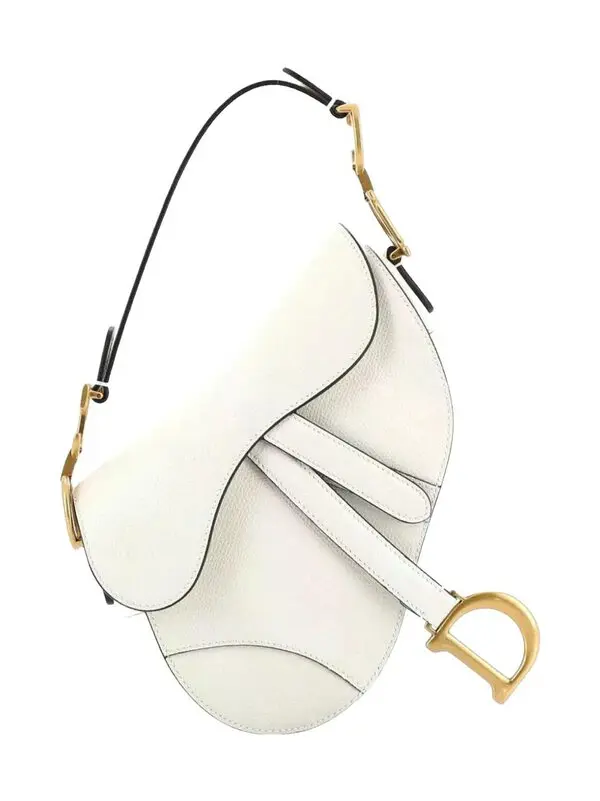 Dior Saddle Handbag Leather Mini Shoulder Bag - White