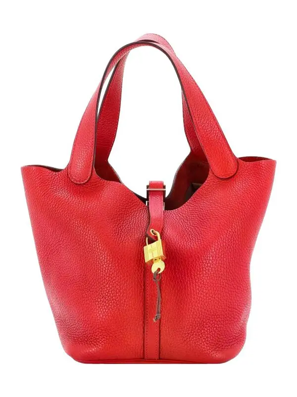 Hermès Picotin Lock Clemence Mm Bucket Bag - Red