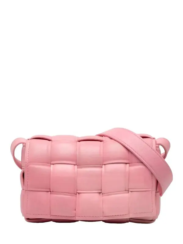 Bottega Veneta 2010-2025 Small Nappa Intrecciato Padded Cassette Crossbody Bag - Pink
