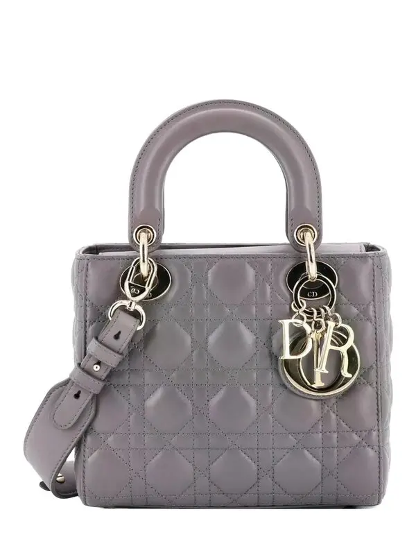 Dior My Abcdior Lady Crossbody Bag Cannage Quilt Lambskin - Grey