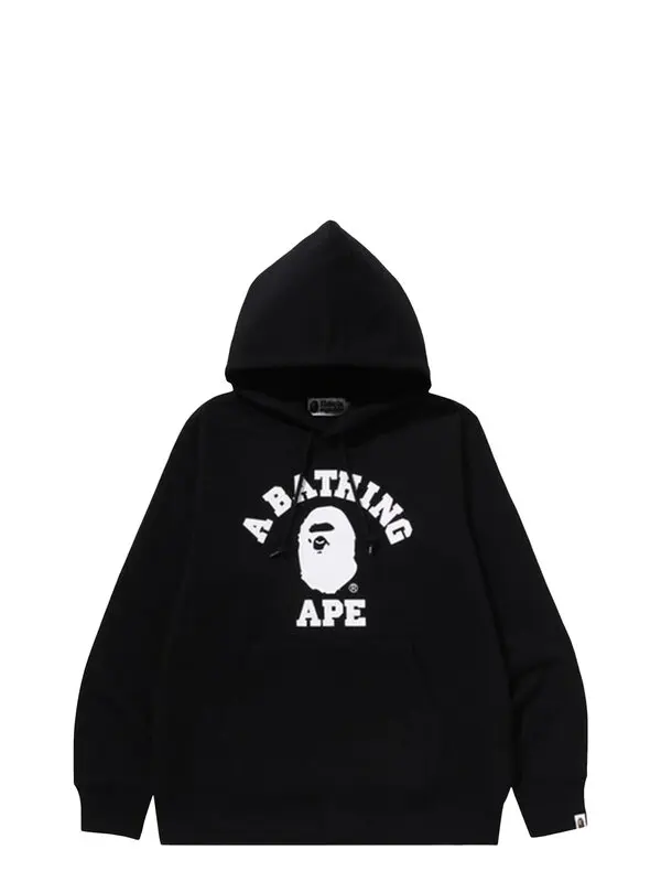 A BATHING APE College Pullover Hoodie - Black