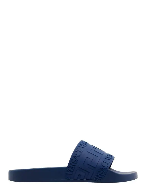 Versace La Greca Pool Slide - Blue