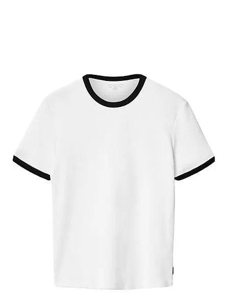 ALLSAINTS Austin Contrast-trim Stretch-cotton T-shirt - Optic White