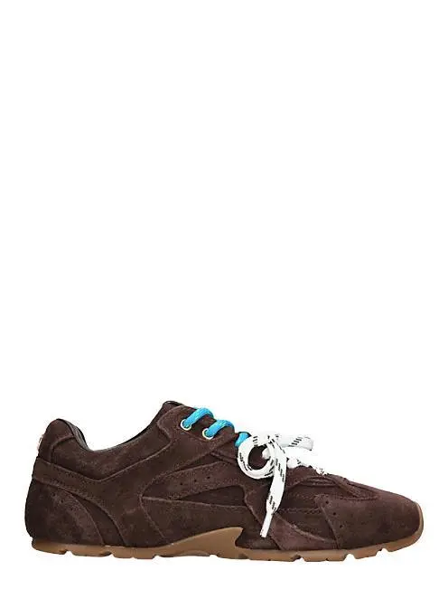 Steve Madden Aziel Suede Trainers - Dark Brown