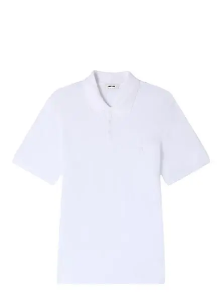 Sandro Branded Cotton-piqué Polo Shirt - White