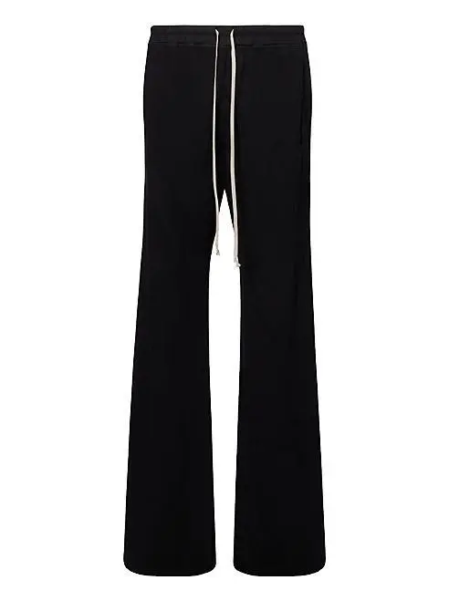 Rick Owens Pusher Wide-leg Cotton-jersey Trousers - Black