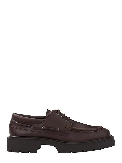 Sandro Lace-up Leather Loafers - Chocolate