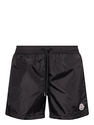 Moncler Brand-patch Drawstring Swim Shorts - Black