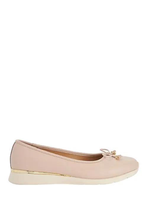 DUNE Highline Leather Ballet Flats - Blush Leather