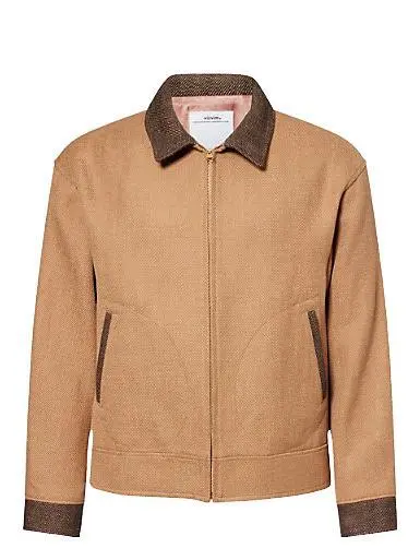 Visvim Strato Collared Linen And Wool-blend Jacket - Beige