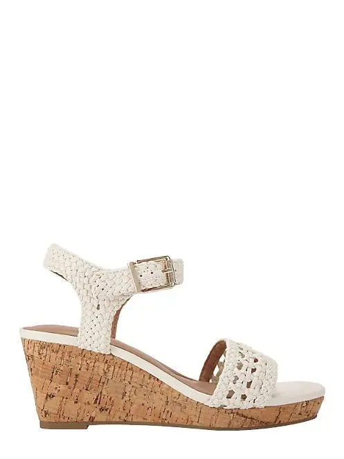Carvela Portofino Faux Leather Wedge Heel - Bone