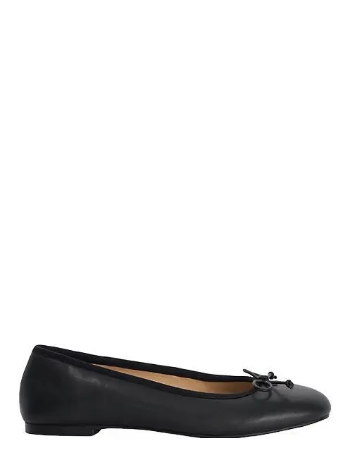 DUNE Helenne Leather Ballet Flats - Black Leather