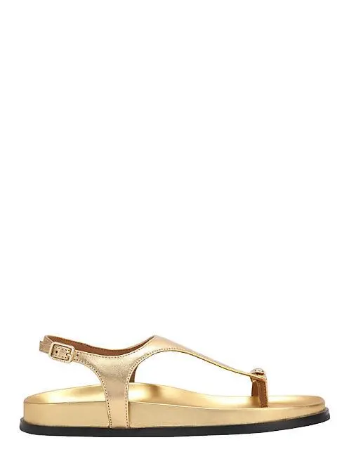 Kurt Geiger Rira Leather Sandals - Gold