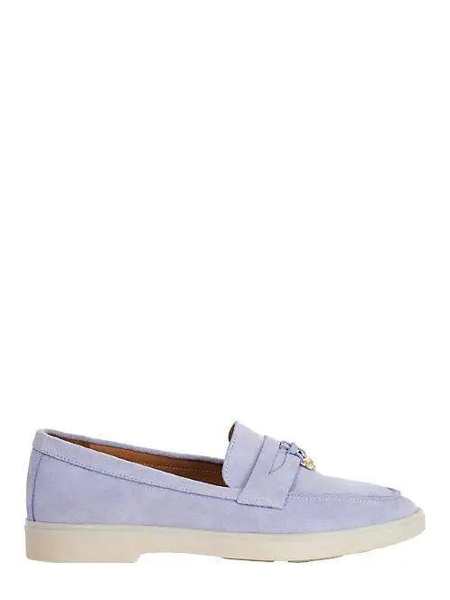 DUNE Suede Loafers - Light Blue Suede