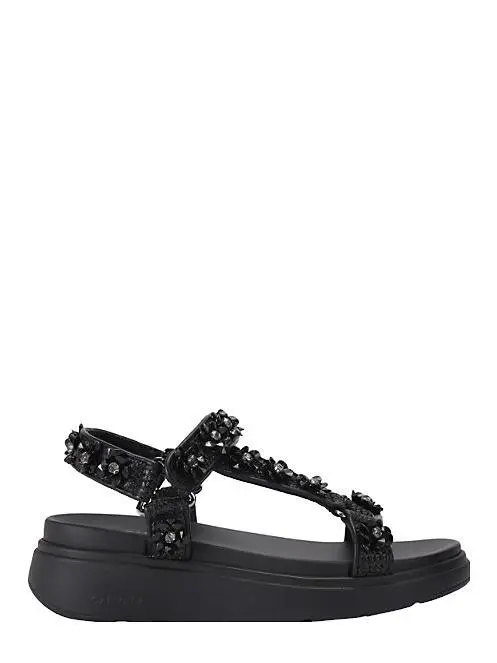 Carvela Novara Woven Flatform Sandals - Black