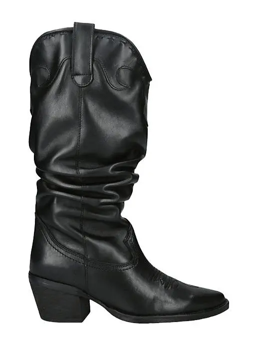 Steve Madden Stage Western Leather Boots - Black