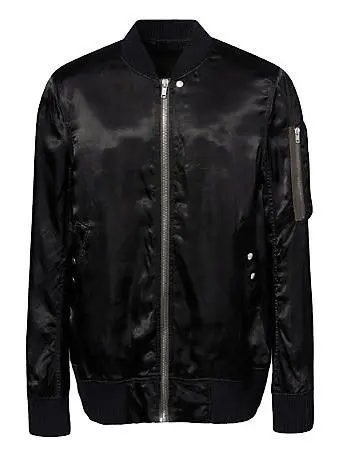 Rick Owens Satin Bomber Jacket - Black
