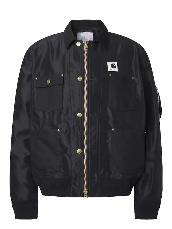 Sacai X Carhartt Corduroy-trimmed Blouson Jacket - Black