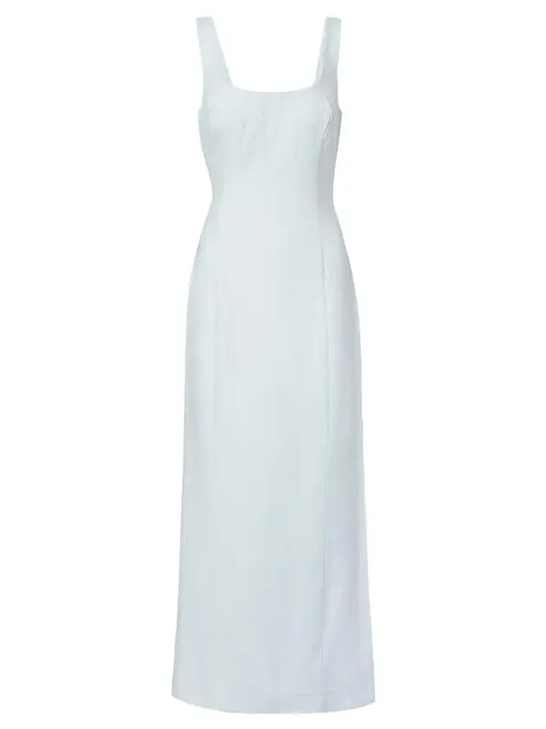 SIR. Linen Maxi Dress - Blue
