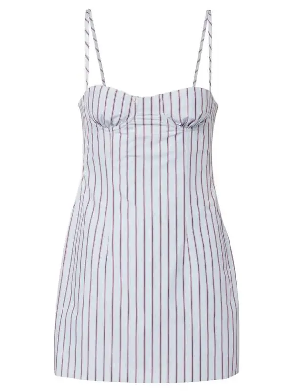 SIR. Pinstripe Cotton-blend Minidress - Blue