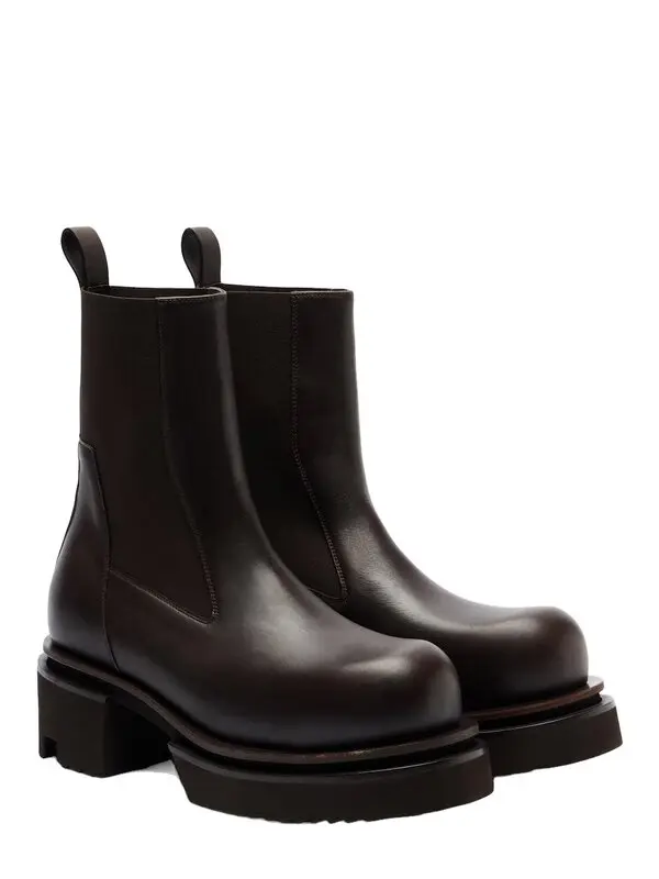 Rick Owens Beatle 60 Leather Platform Chelsea Boots - Black