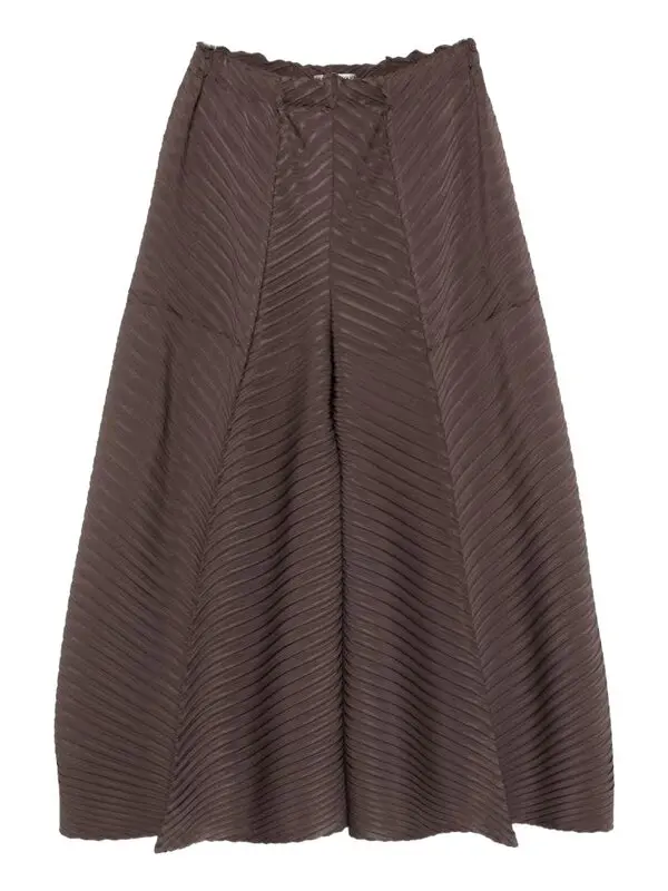 Issey Miyake Wide-leg Pleated Trousers - Brown