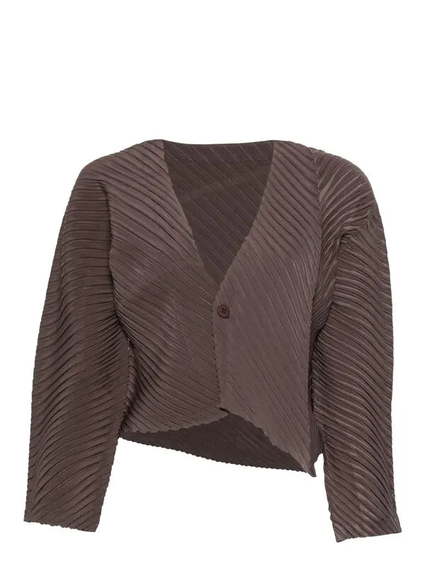 Issey Miyake Asymmetric Cardigan - Brown