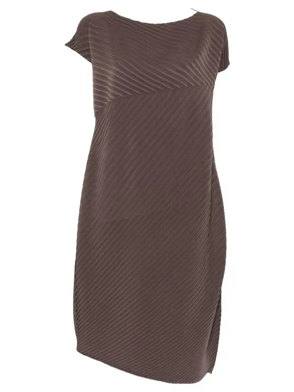 Issey Miyake Asymmetric Midi Dress - Brown