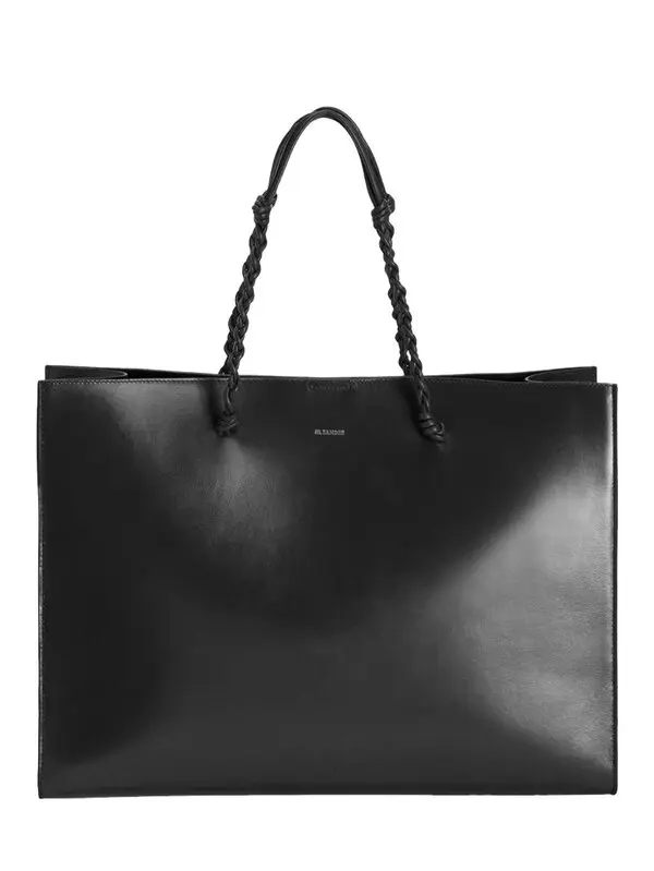 JIL SANDER Tangle Leather Shopper - Black