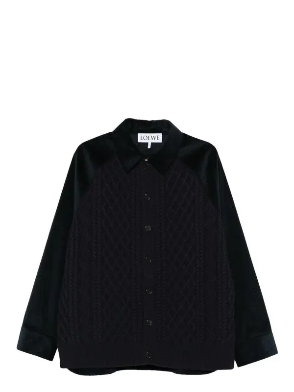 Loewe Knitted Cotton Overshirt - Blue