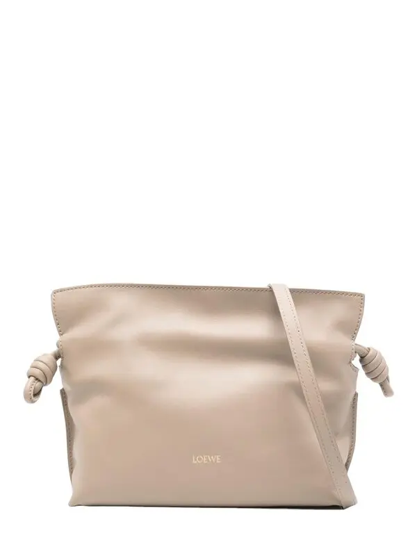 Loewe Flamenco Mini Leather Clutch - Beige