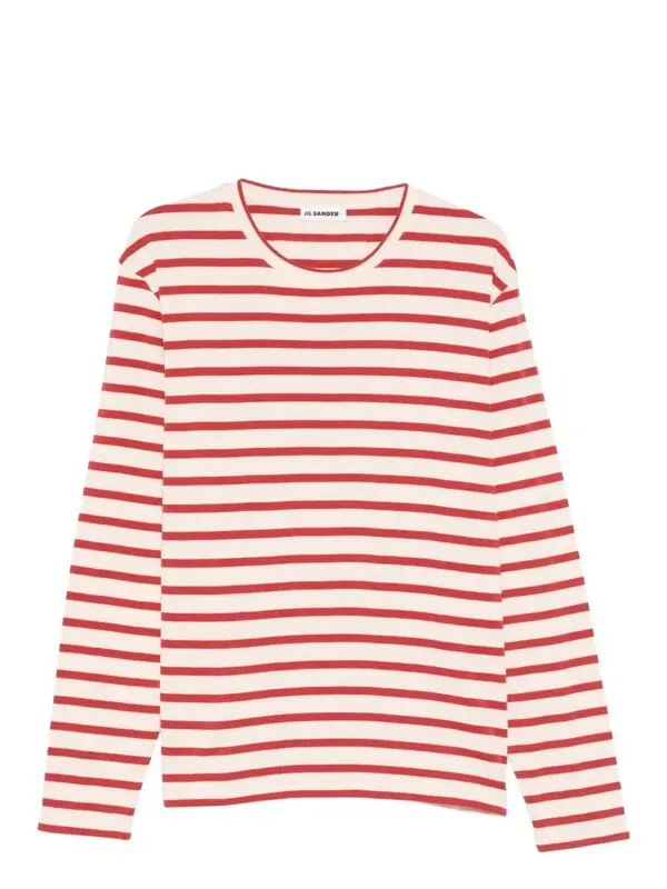 JIL SANDER Striped T-shirt - Red