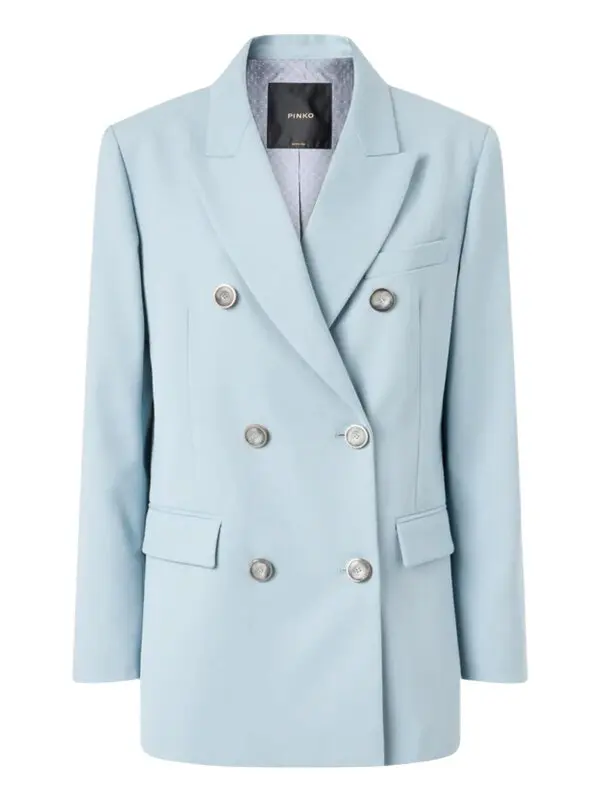Pinko Double-breasted Jacket - Sky Blue