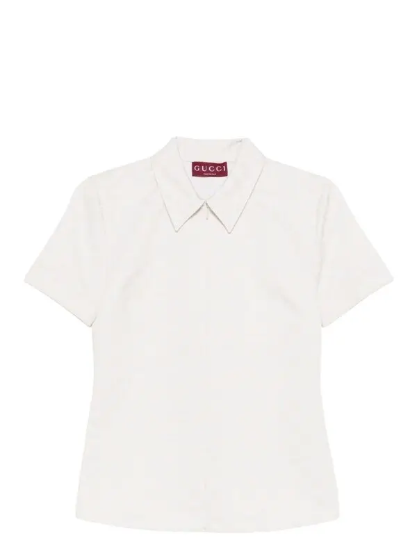 Gucci Gg Cotton Blend Polo Shirt - Beige