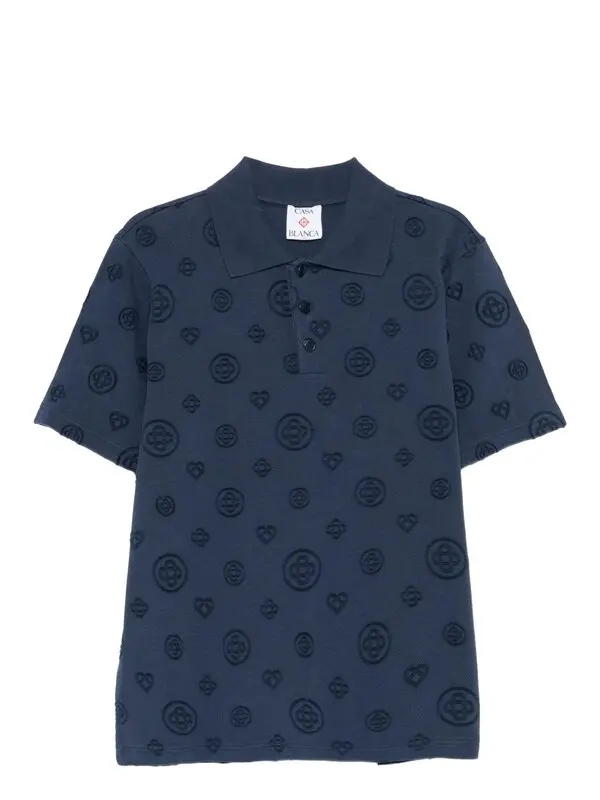 Casablanca Monogram Polo - Blue