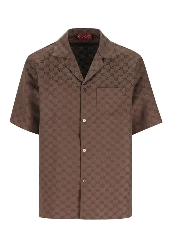 Gucci Gg Linen Blend Shirt - Beige