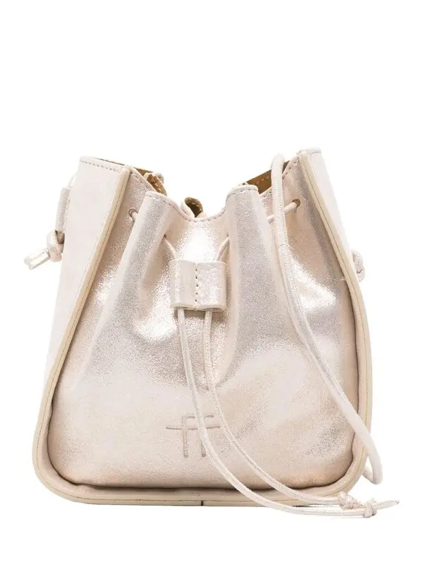 FORTE_FORTE Leather Bucket Bag - Silver