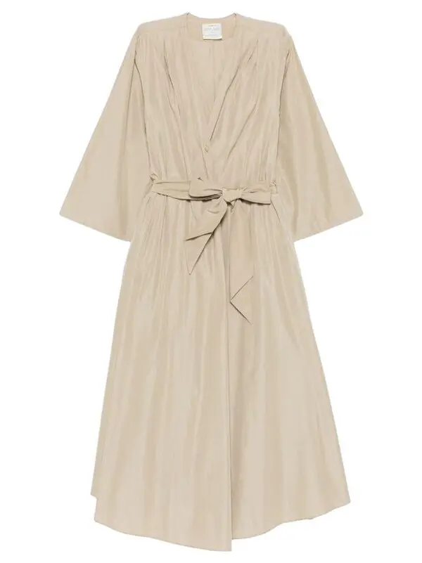 FORTE_FORTE Cotton Blend Midi Dress - Beige