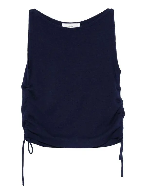 DUNST Sleeveless Top With Drawstring Detail - Blue