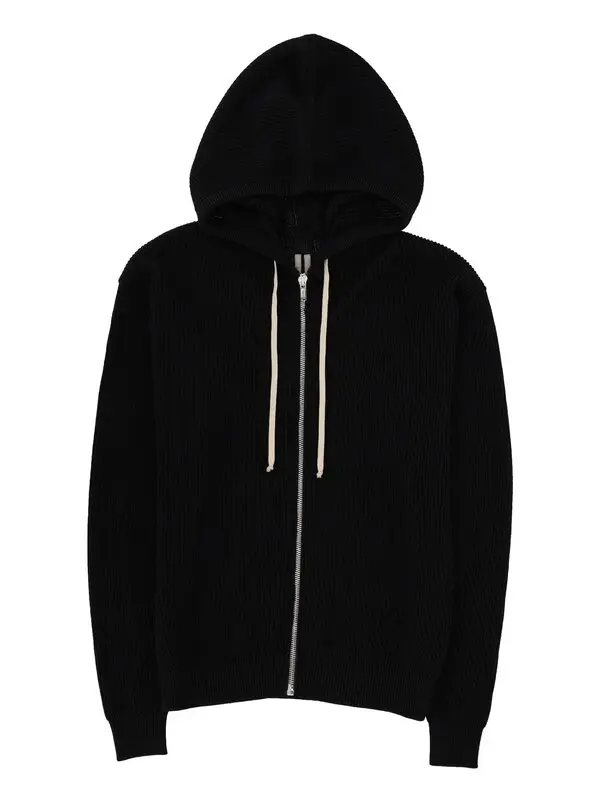 Rick Owens Zipper Hooded Shirt - Black