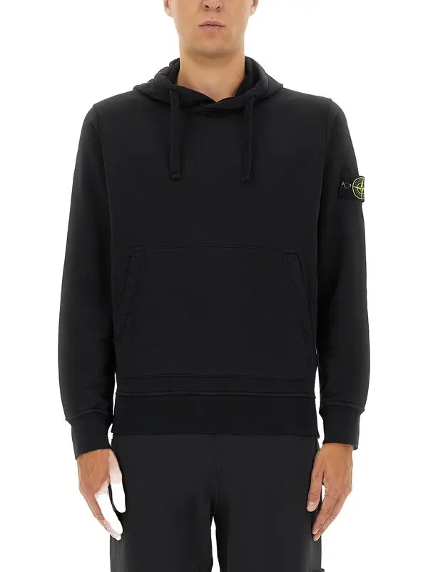 Stone Island Sweatshirt With Logo - Black