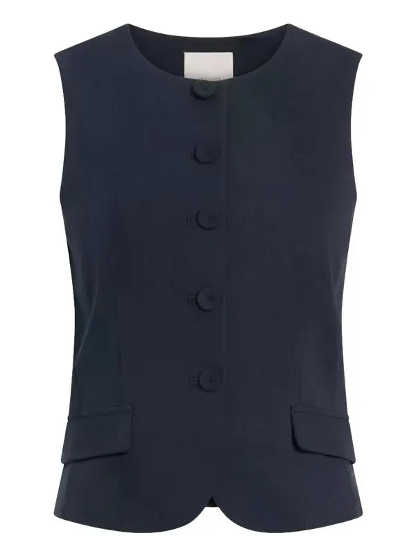 Cinq À Sept Winora Button-front Sleeveless Vest - Blue