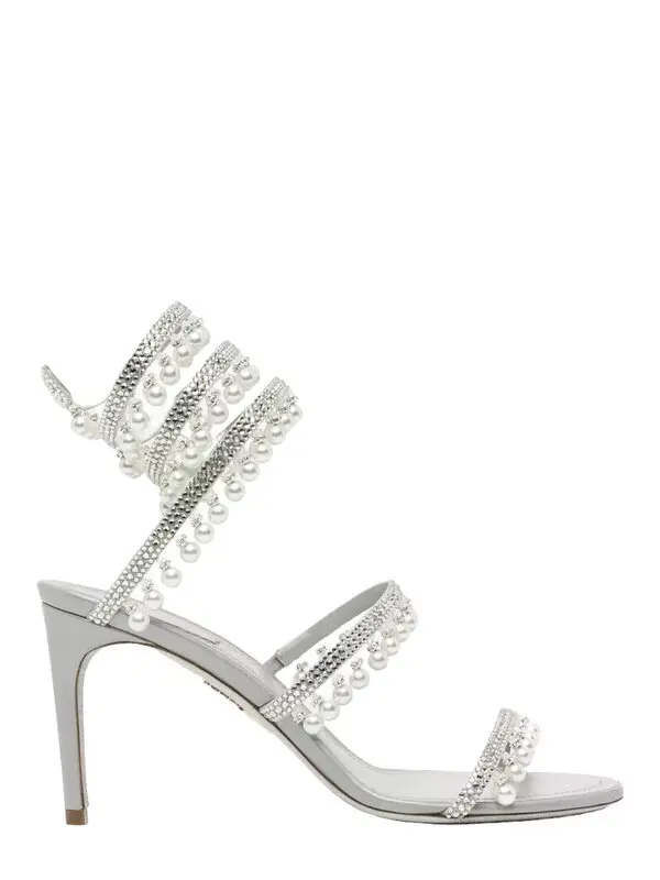Rene Caovilla 80mm Cleo Embellished Sandals - Grey