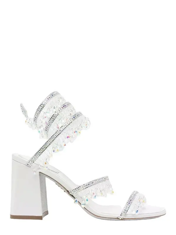 Rene Caovilla 80mm Jahanara Sandals - White