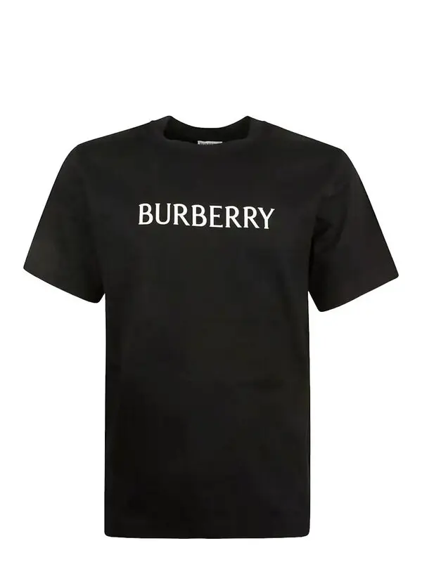 Burberry Logo Printed T-shirt - Black