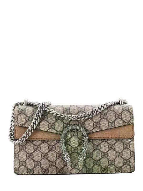 Gucci Dionysus Gg Coated Canvas Small Shoulder Bag With Crystal Embellished Metal - Brown