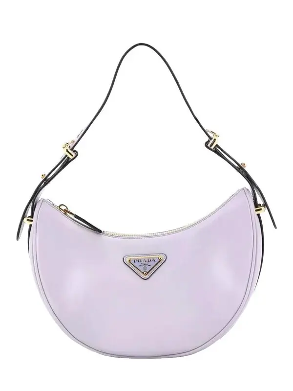 Prada Arque Half Moon Leather Small Hobo Bag - Purple